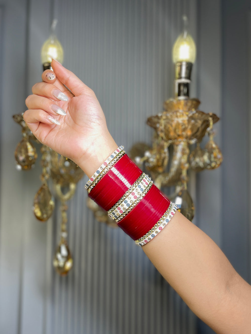 Traditional chuda with Kundan Bangles – Soni Cosmetics